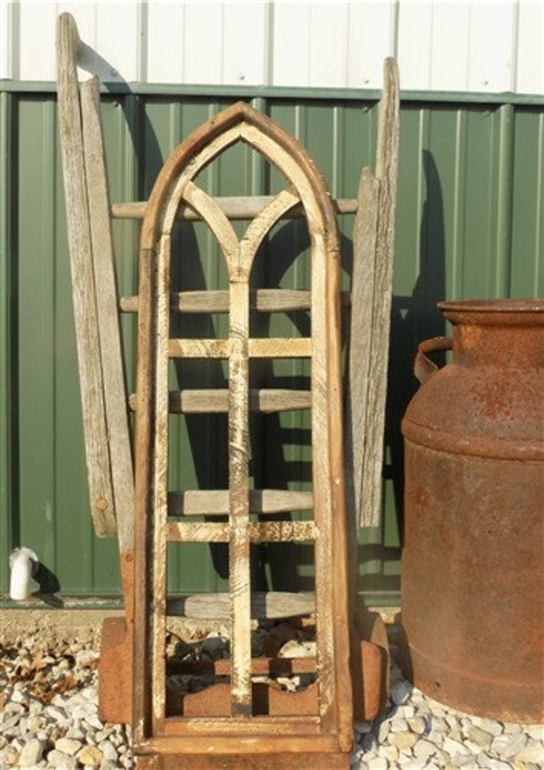 Dark American Gothic Style Wood Window Frame Arched Farmhouse - Etsy