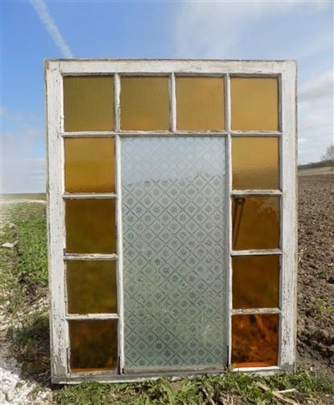 Antique Stained Glass, Rectangular Church Window, Architectural Art ...