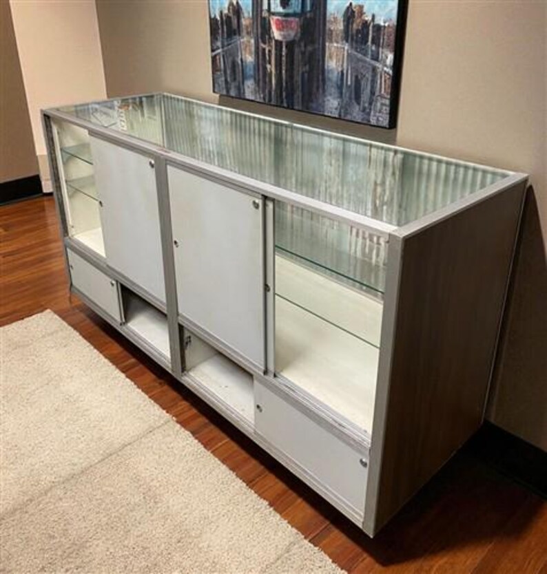 6' Berg Lighted Showcase, Vintage Floor Display Case, Glass Retail ...
