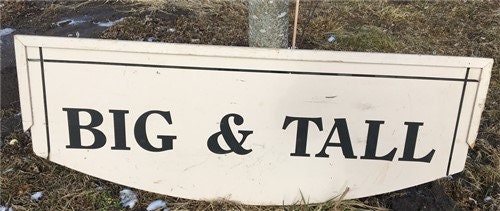Big & Tall Sign Vintage 2 Sided Hanging Advertising Sign | Etsy