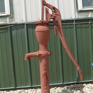 Well Water Pump, Cast Iron Cistern, Windmill Pitcher Pump, Red Jacket ...