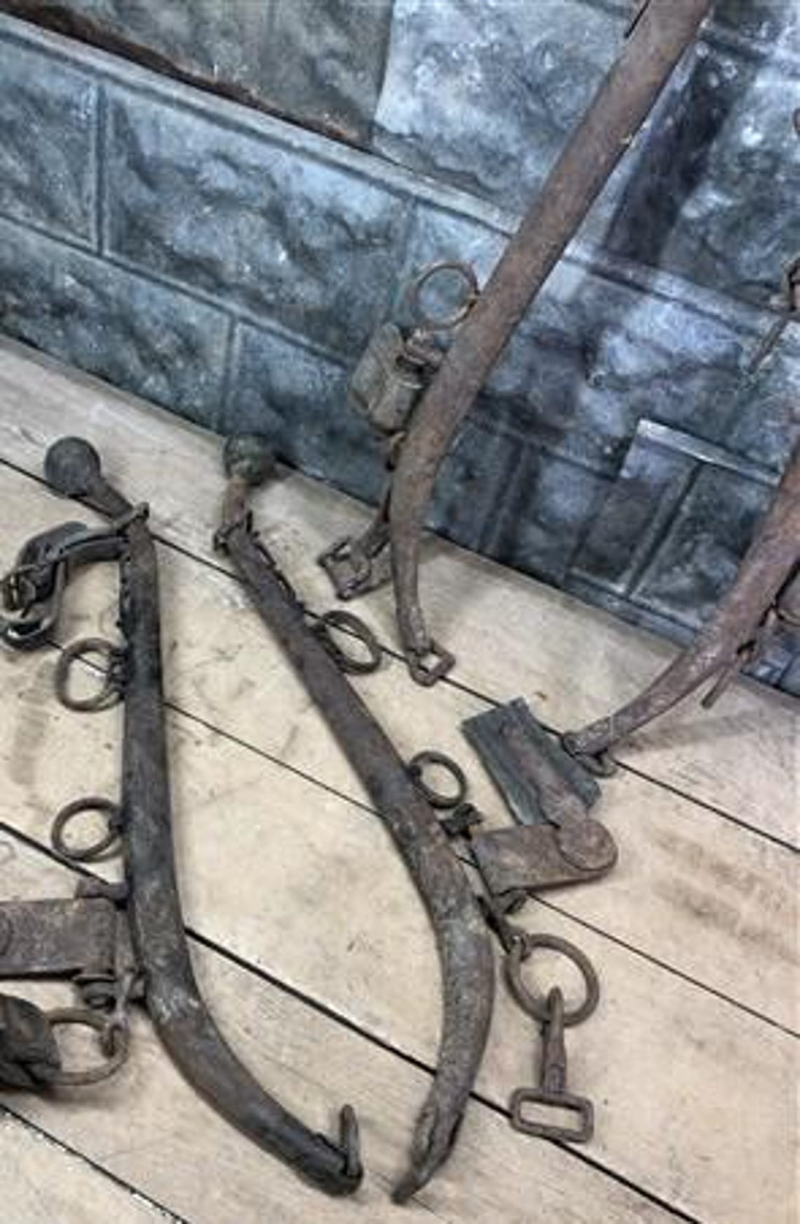 4 Horse Collar Harness Hames, Brass Leather Bridle Tack Saddle, Western ...