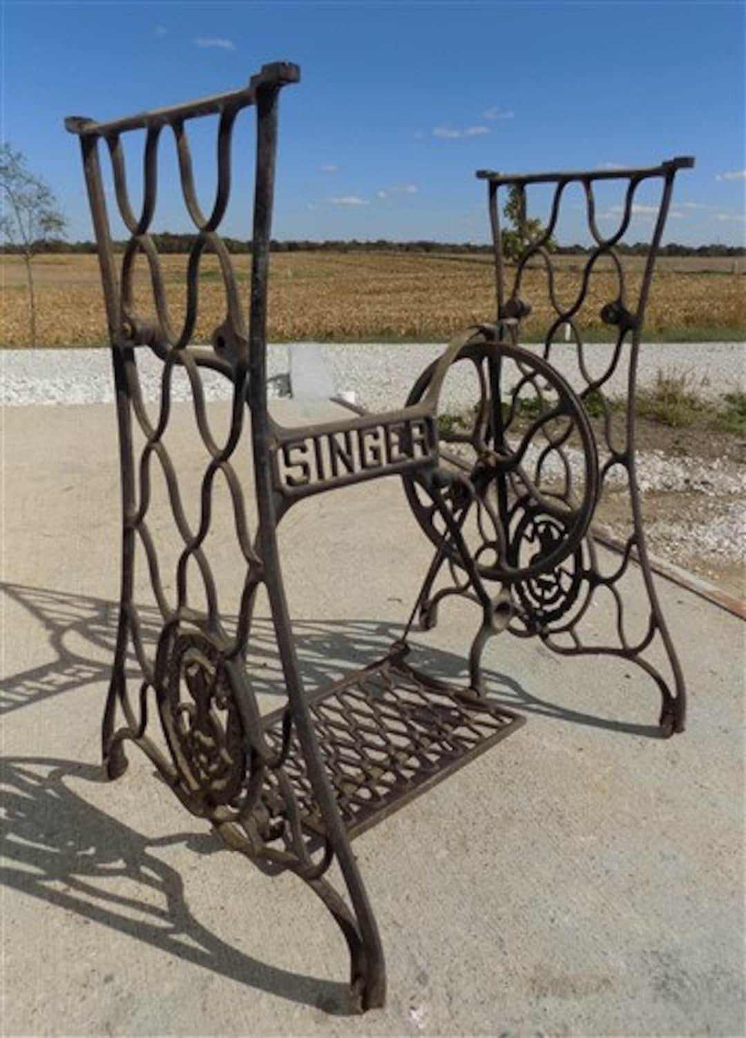 Treadle Sewing Machine, Cast Iron Base, Industrial Age Singer Steampunk ...