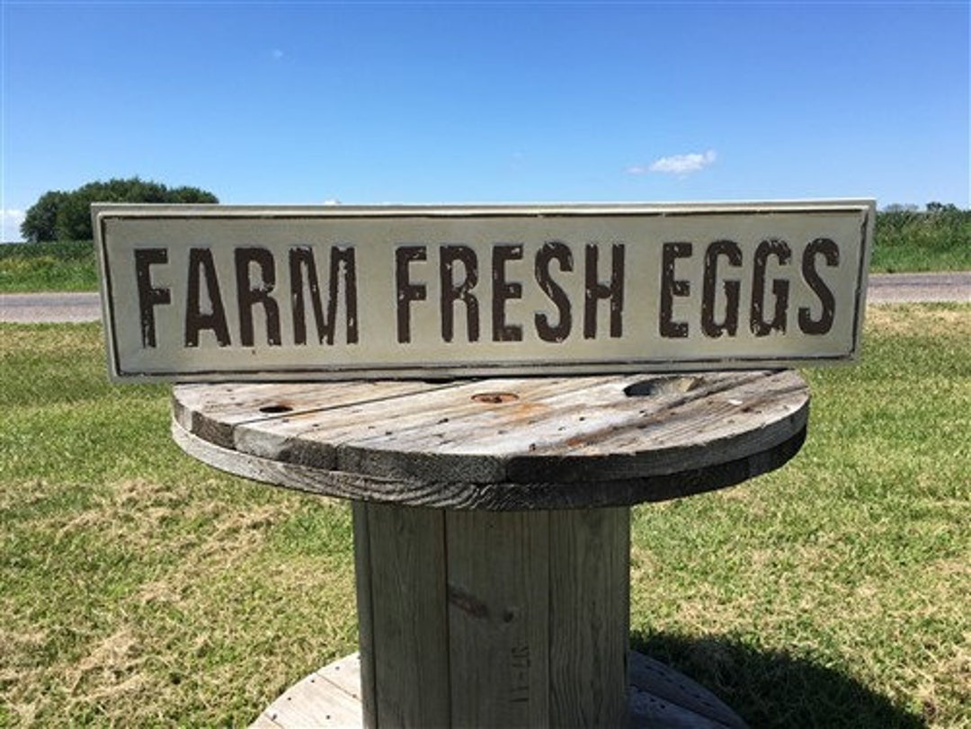 Farm Fresh Eggs Metal Advertising Sign, Restaurant Country Kitchen ...