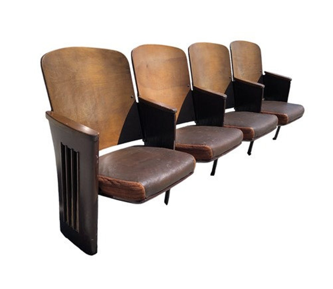 4 Padded Folding Theater Seats, Auditorium Theatre Seat, Entryway Bench ...