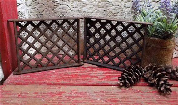 2 Flat Cast Iron Grates Fretwork Vent Cover Air Return | Etsy