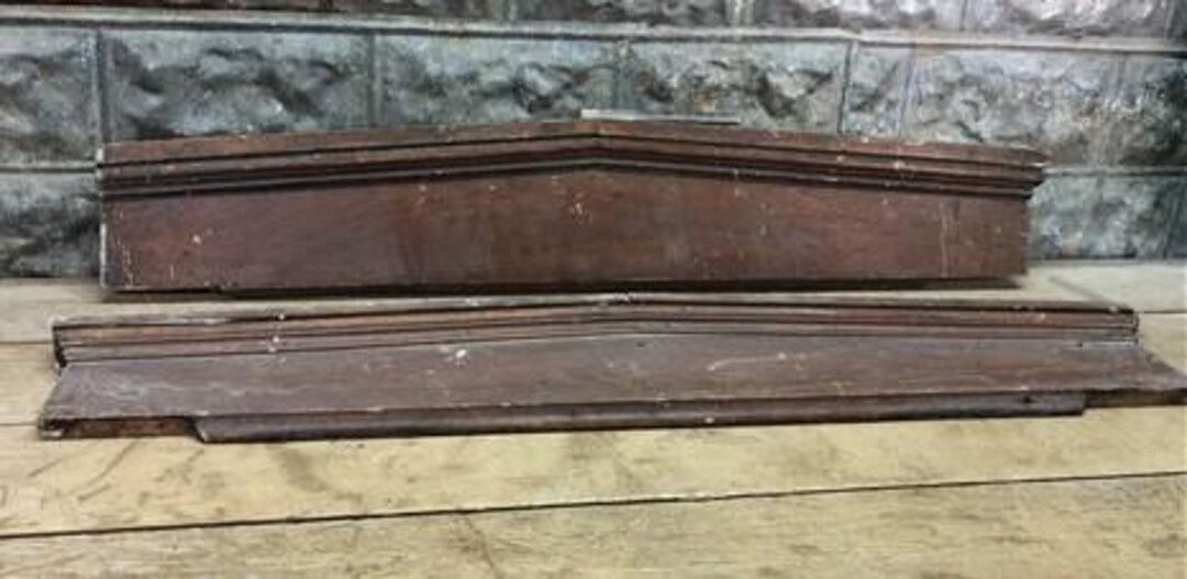 Pair Crown Molding Headers, Trim Door Window Pediment Architectural ...