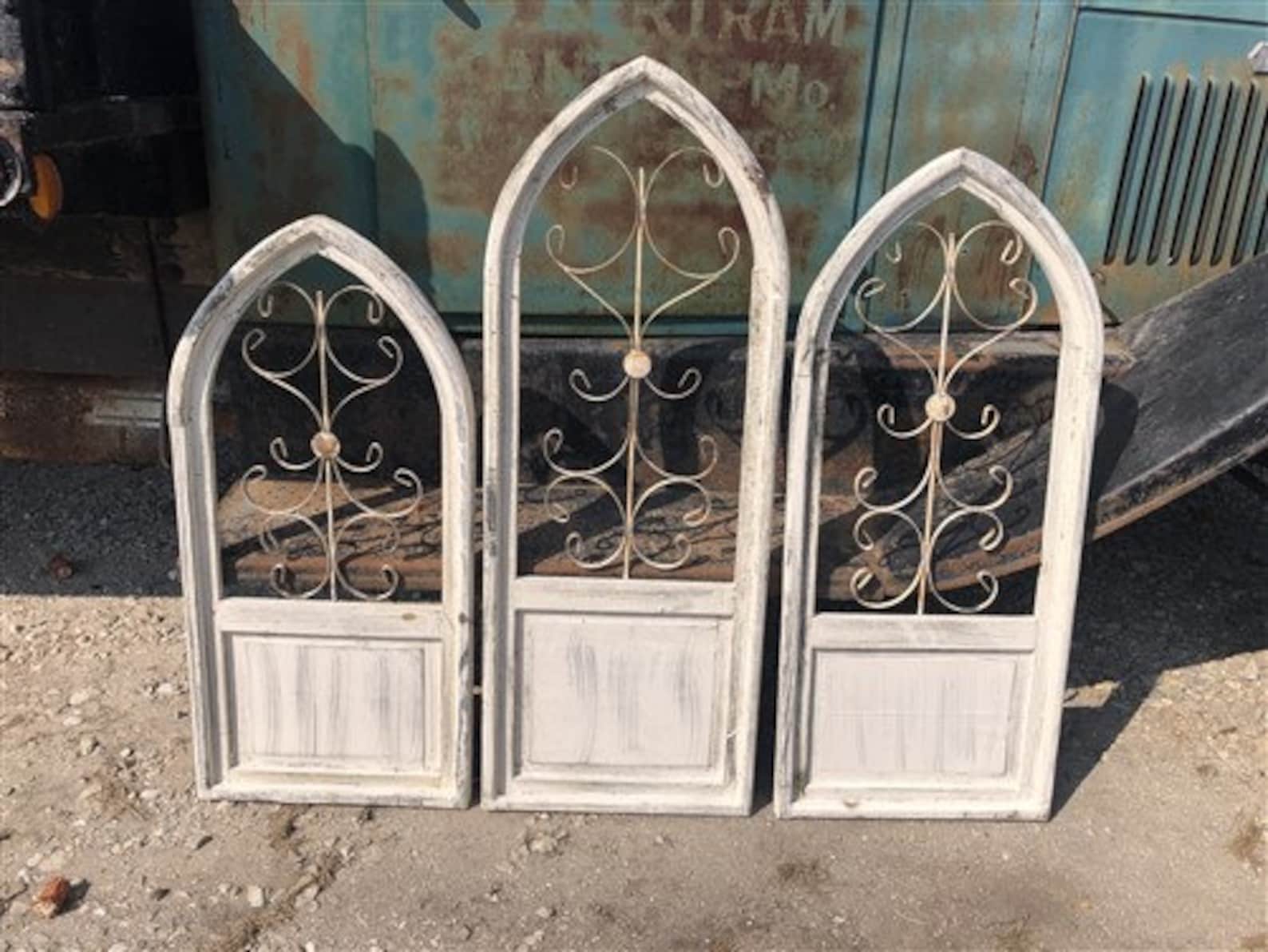 3 French Country Wood Metal Window Frame, Architectural Frame ...