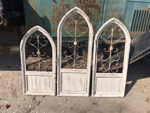 3 French Country Wood Metal Window Frame, Architectural Frame ...