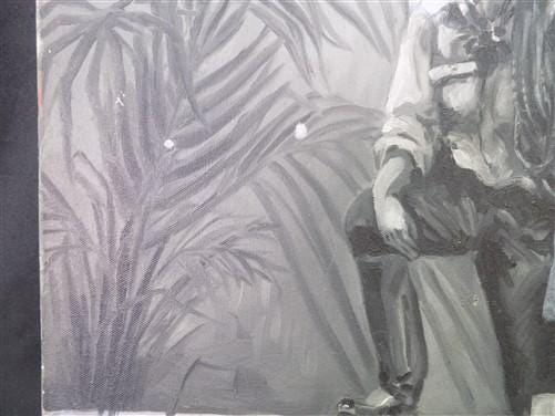 1920s Junita Mcgwire Portrait Paint Canvas, Original Art Partially ...