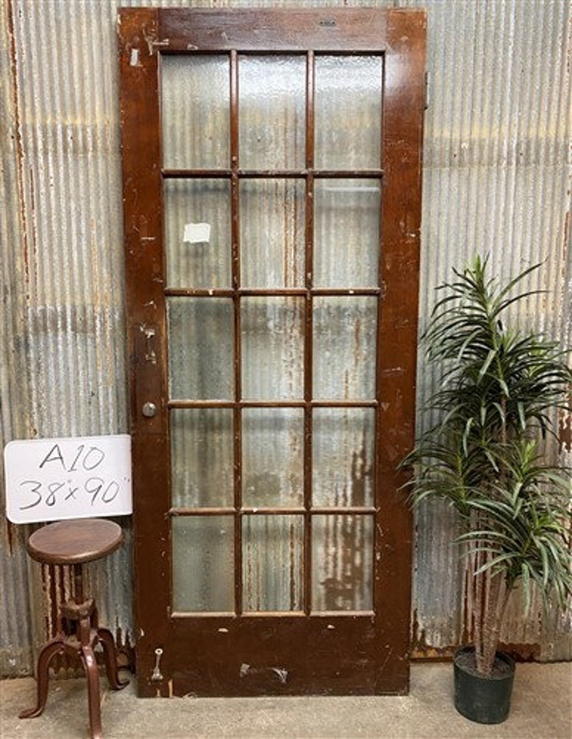15 Pane Glass Door 38x90 Vintage American Door - Etsy