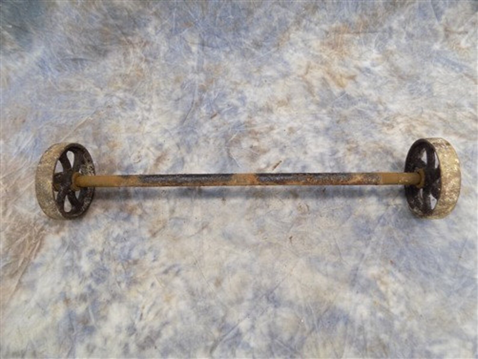 4 Factory Cart Wheels & 2 Axles Cast Iron Vintage Lineberry - Etsy