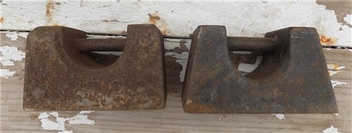Pair 7 Lb Cast Iron Scale Weights Door Stop Paperweight | Etsy