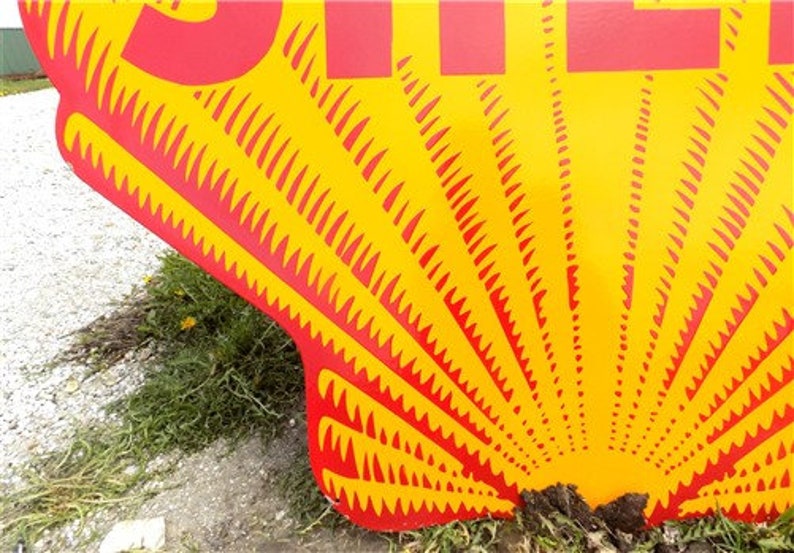Large Shell Sign, Metal Porcelain Sign, Advertising Sign, Gas Station ...