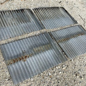 4 Sheets Corrugated Weathered Barn Tin, Farmhouse Architectural Salvage ...