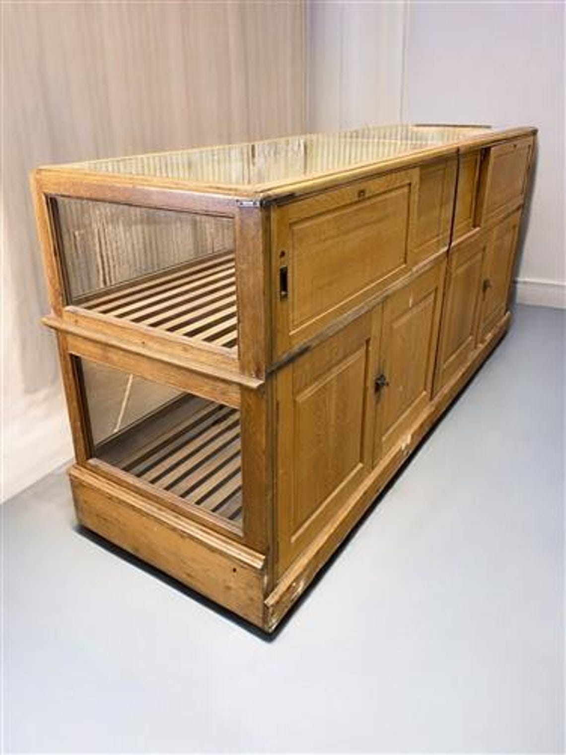 8' Commercial Cigar Humidor Display Case, Vintage Retail Store Counter ...