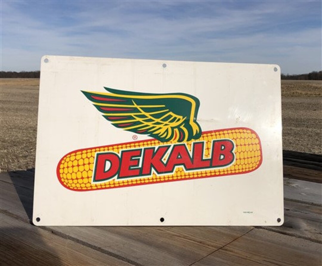 Dekalb Seed Corn Sign, Vintage Metal Advertising Sign, Farm Seed Corn ...
