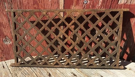 2 Flat Cast Iron Grates Fretwork Vent Covers Air Return Architectural ...