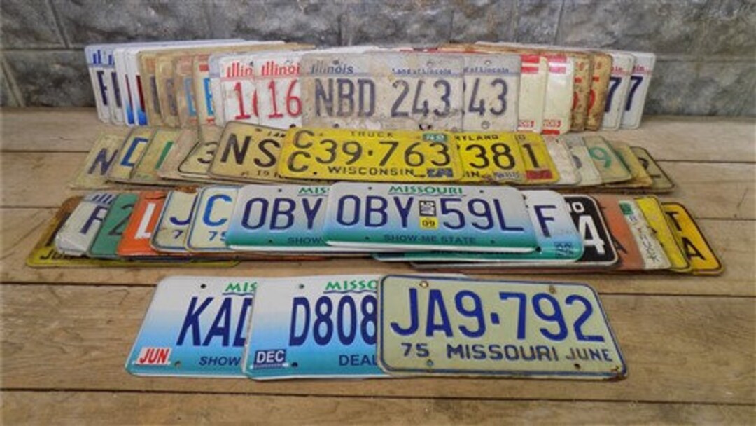 Set of 50 License Plates Lot Vintage Automobile Car Truck Tags JW ...