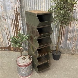 6 Stacking Bins Country Hardware Store Bolt Organizer Gym - Etsy