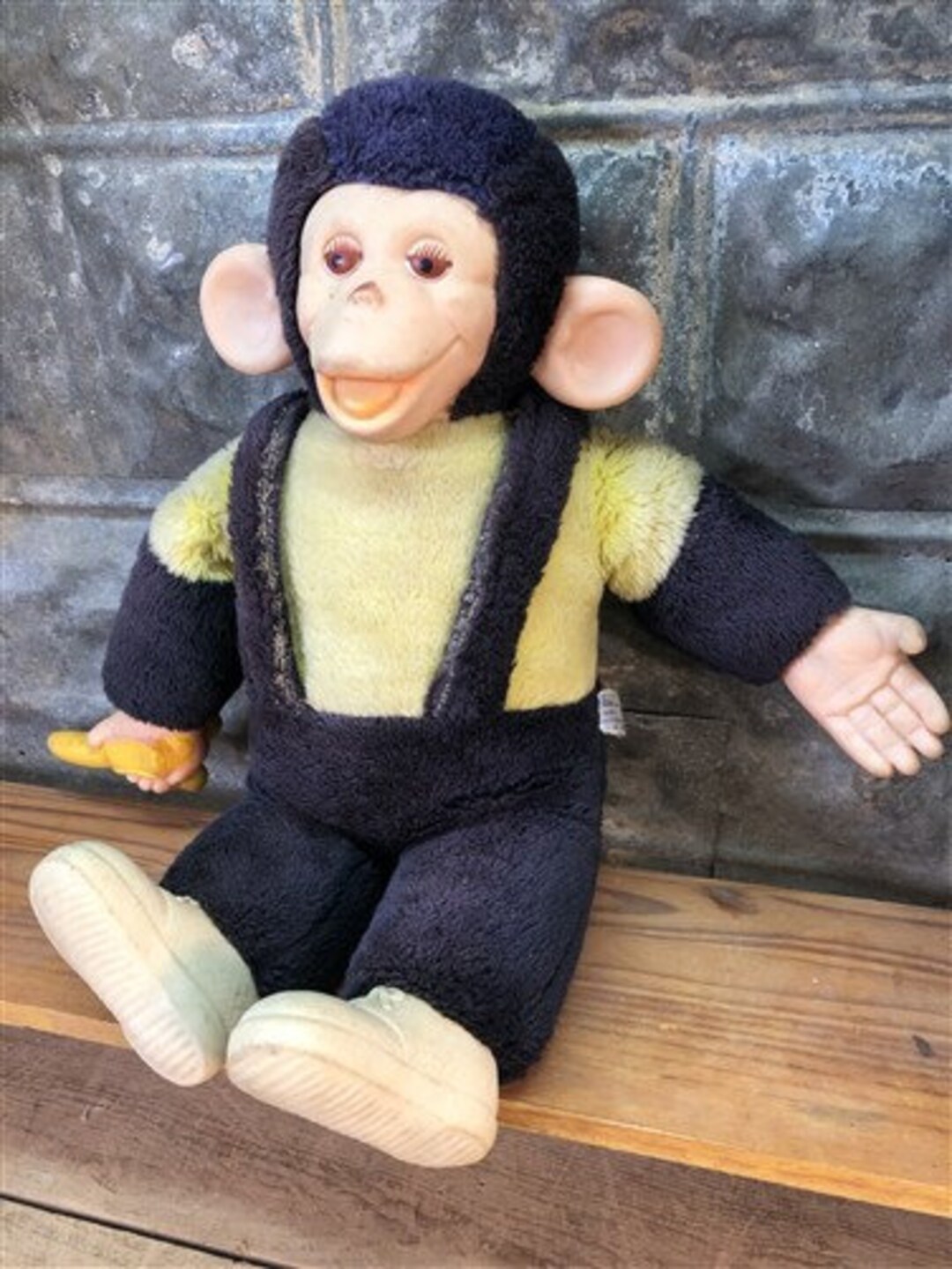 Gerber Atlanta Novelty Vintage Plush Monkey Chimp Rubber Face Banana Mr ...