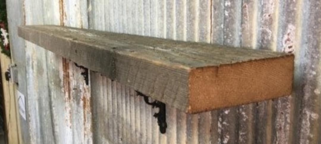 Floating Shelf, Solid Pine 2x6 Wood Fireplace Mantel, Wall Mount Rustic ...
