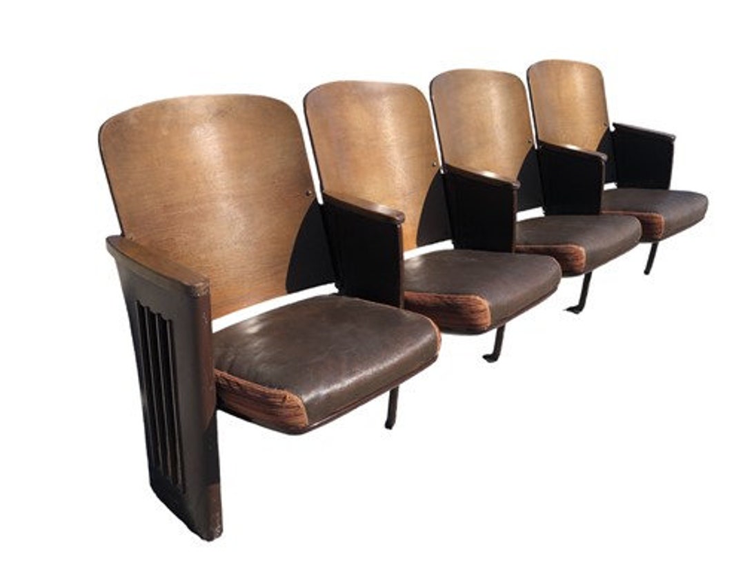 4 Padded Folding Theater Seats, Auditorium Theatre Seat, Entryway Bench ...