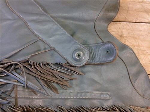 Gray Leather Fringed Chaps Cowboy Western Concho Rodeo - Etsy