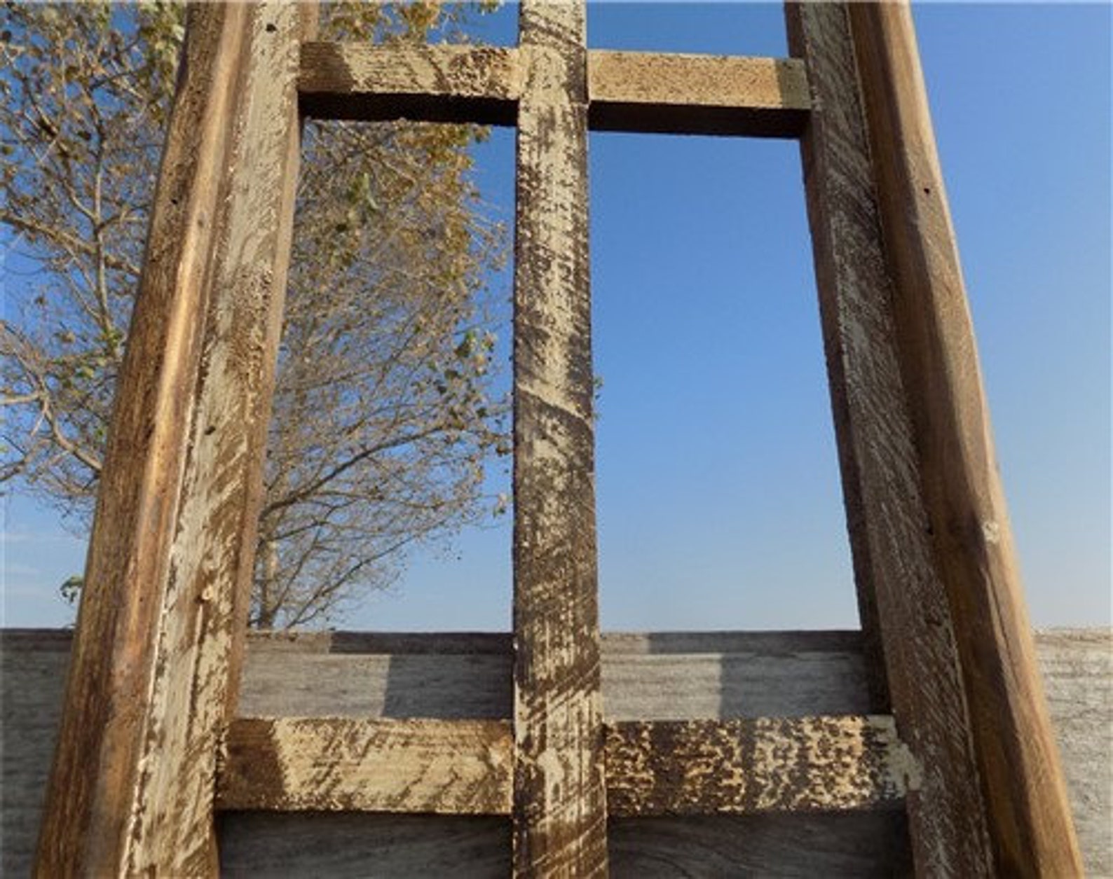 Dark American Gothic Style Wood Window Frame Arched Farmhouse - Etsy