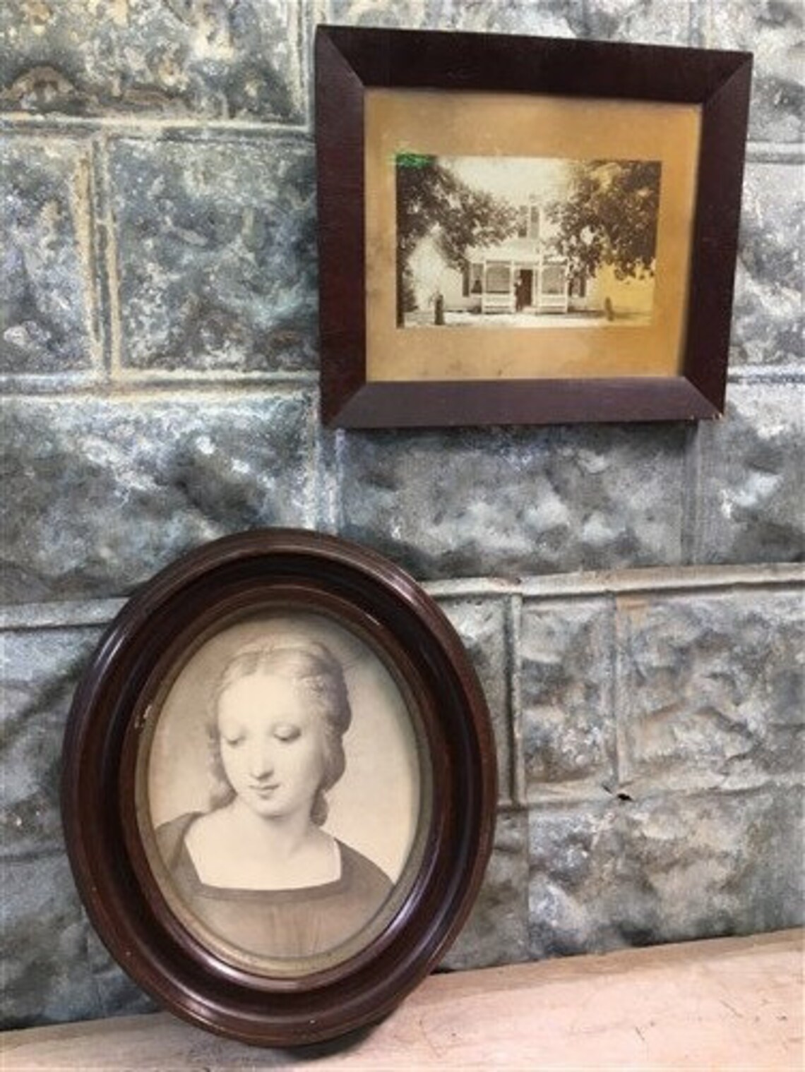 2 Vintage Victorian Wooden Frames Rectangular Round Frames | Etsy