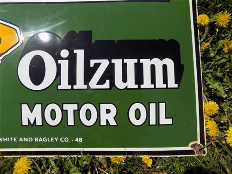 Oilzum Motor Oil Sign, Metal Porcelain Advertising Sign, Motor Oil ...