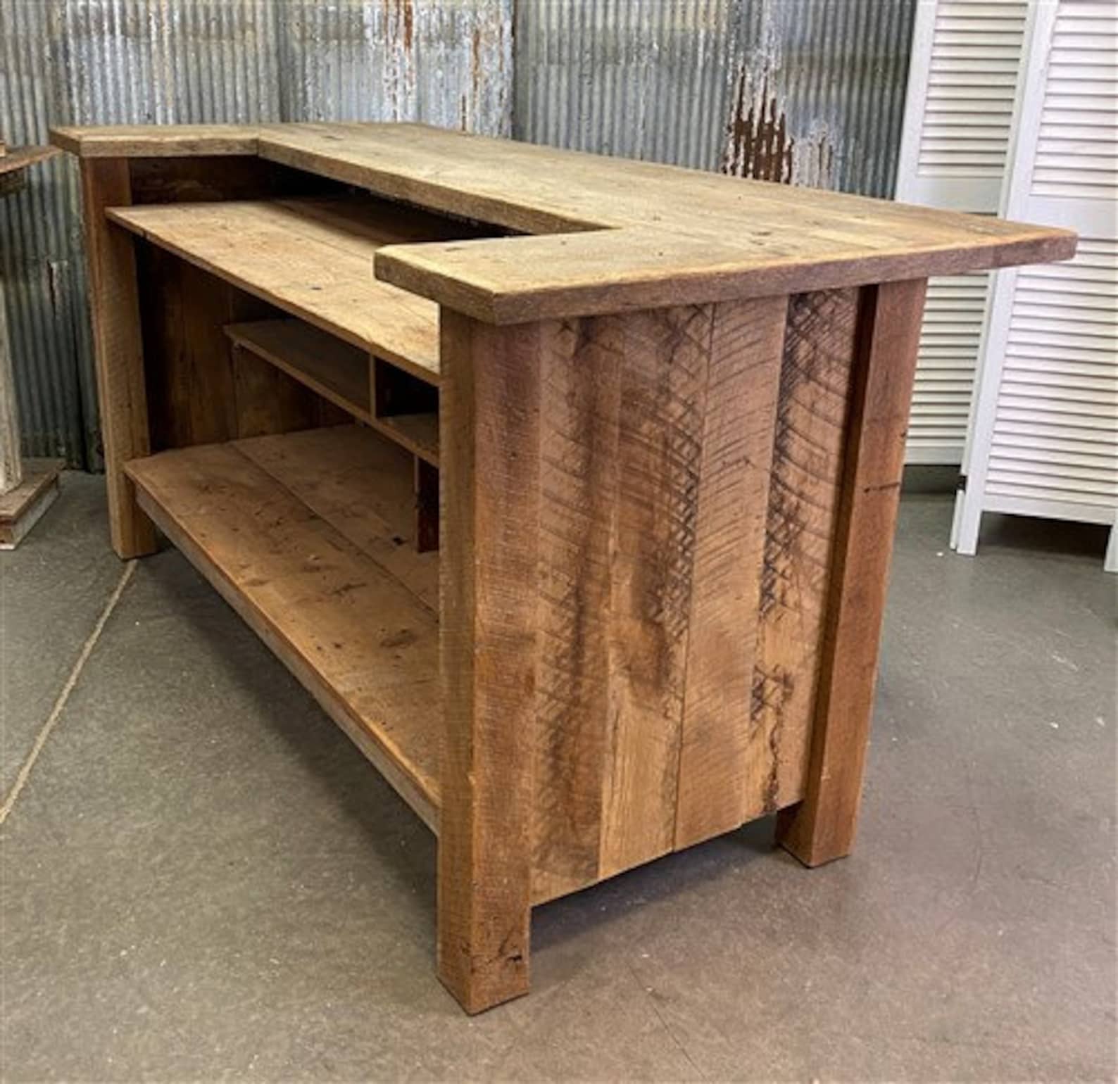 7' Amish Made Front Bar Pine Wood Bar Rustic Front Bar - Etsy