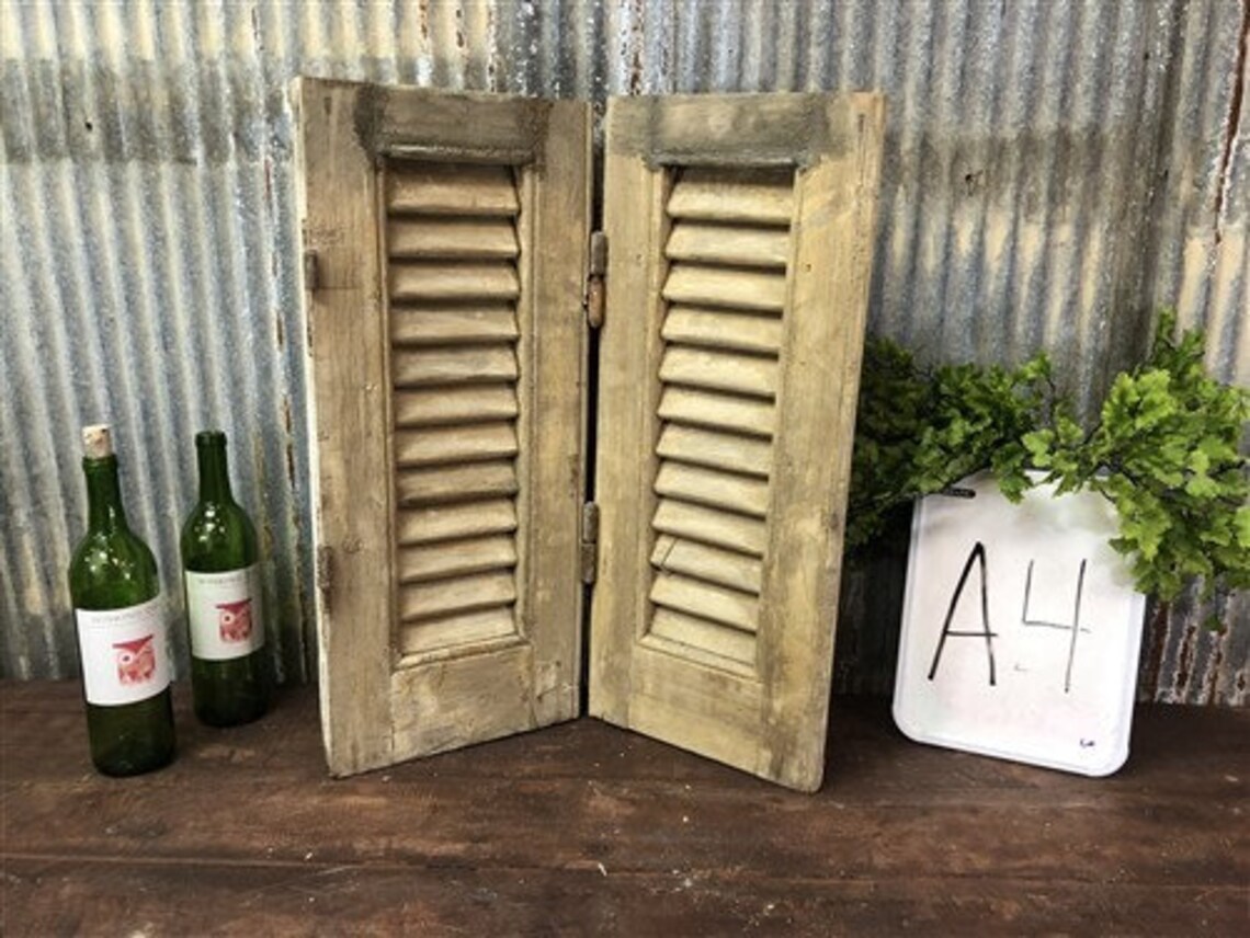 Small Antique Farmhouse Shutter Natural Wood Shutter - Etsy