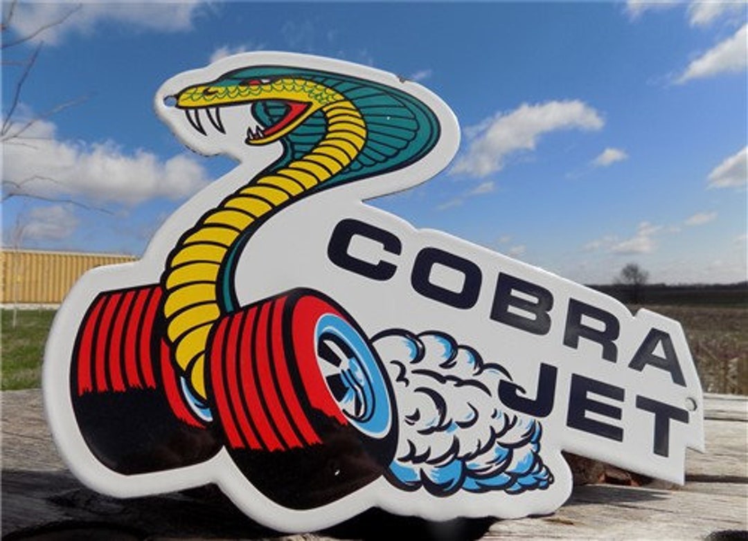 Cobra Jet Sign, Metal Porcelain Sign, Advertising Sign, Ford Mustang ...