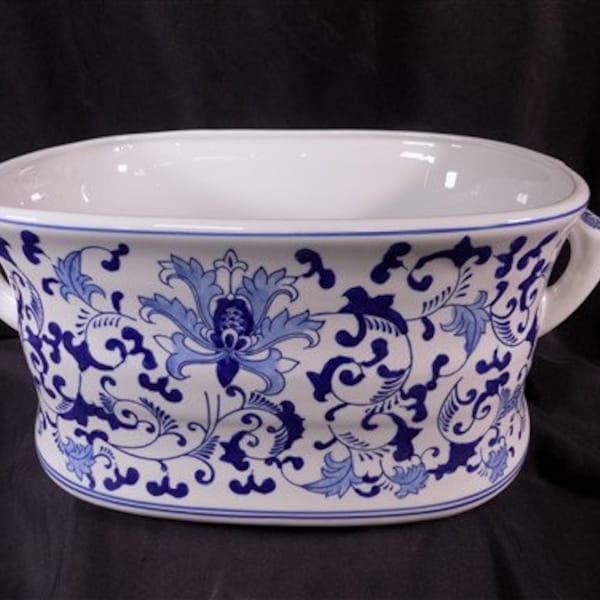 Asian Blue and White Foot Bath - Etsy