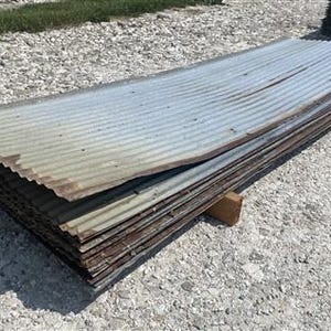 20 Sheets Barn Tin, Corrugated Metal Reclaimed Salvage, 7' Long 280 Sq ...