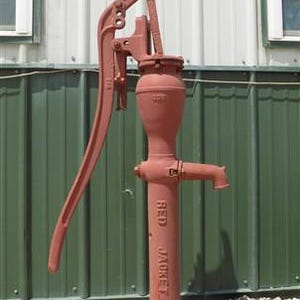 Well Water Pump, Cast Iron Cistern, Windmill Pitcher Pump, Red Jacket ...