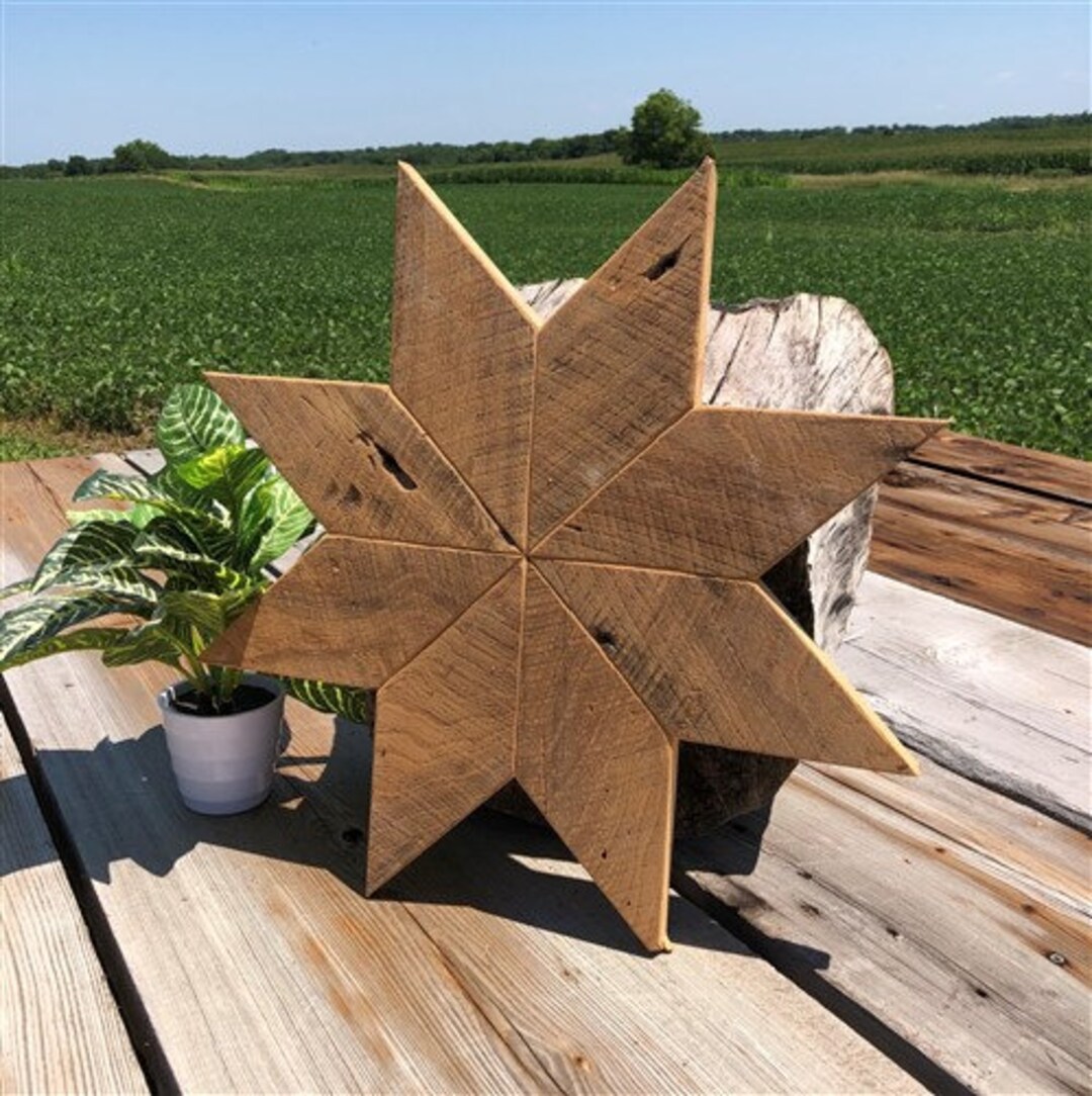 20" Amish Made Wooden Star, Reclaimed Barn Wood Star Rustic Farmhouse ...