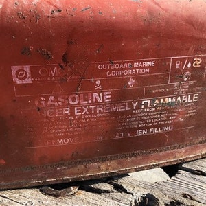 6 Gallon OMC Gasoline Gas Fuel Tank, Vintage Outboard Boat Motor Gas ...