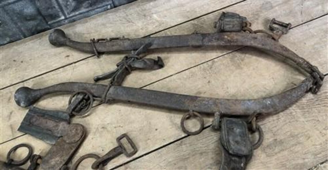 4 Horse Collar Harness Hames, Brass Leather Bridle Tack Saddle, Western ...
