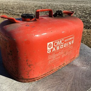 6 Gallon OMC Gasoline Gas Fuel Tank, Vintage Outboard Boat Motor Gas ...