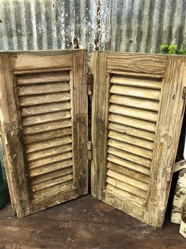 Small Antique Farmhouse Shutter Natural Wood Shutter | Etsy