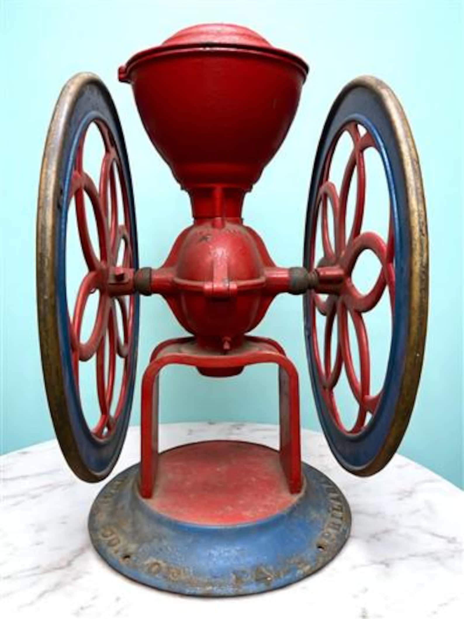 Vintage Enterprise Mfg Coffee Grinder, Double 24 Inch Wheels, Hand ...