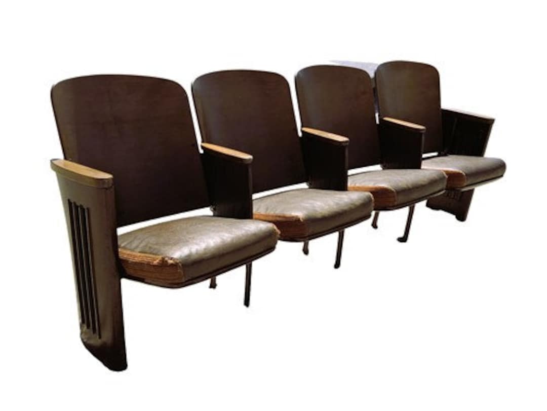 4 Padded Folding Theater Seats, Auditorium Theatre Seat, Entryway Bench ...