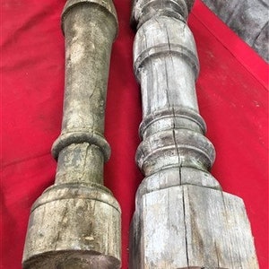 2 Large Wood Balusters, Architectural Salvage Spindles, Porch Post ...