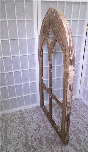 Rustic Diamond Arched Church Window Wood Cathedral Frame | Etsy