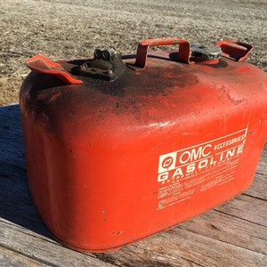 6 Gallon OMC Gasoline Gas Fuel Tank, Vintage Outboard Boat Motor Gas ...