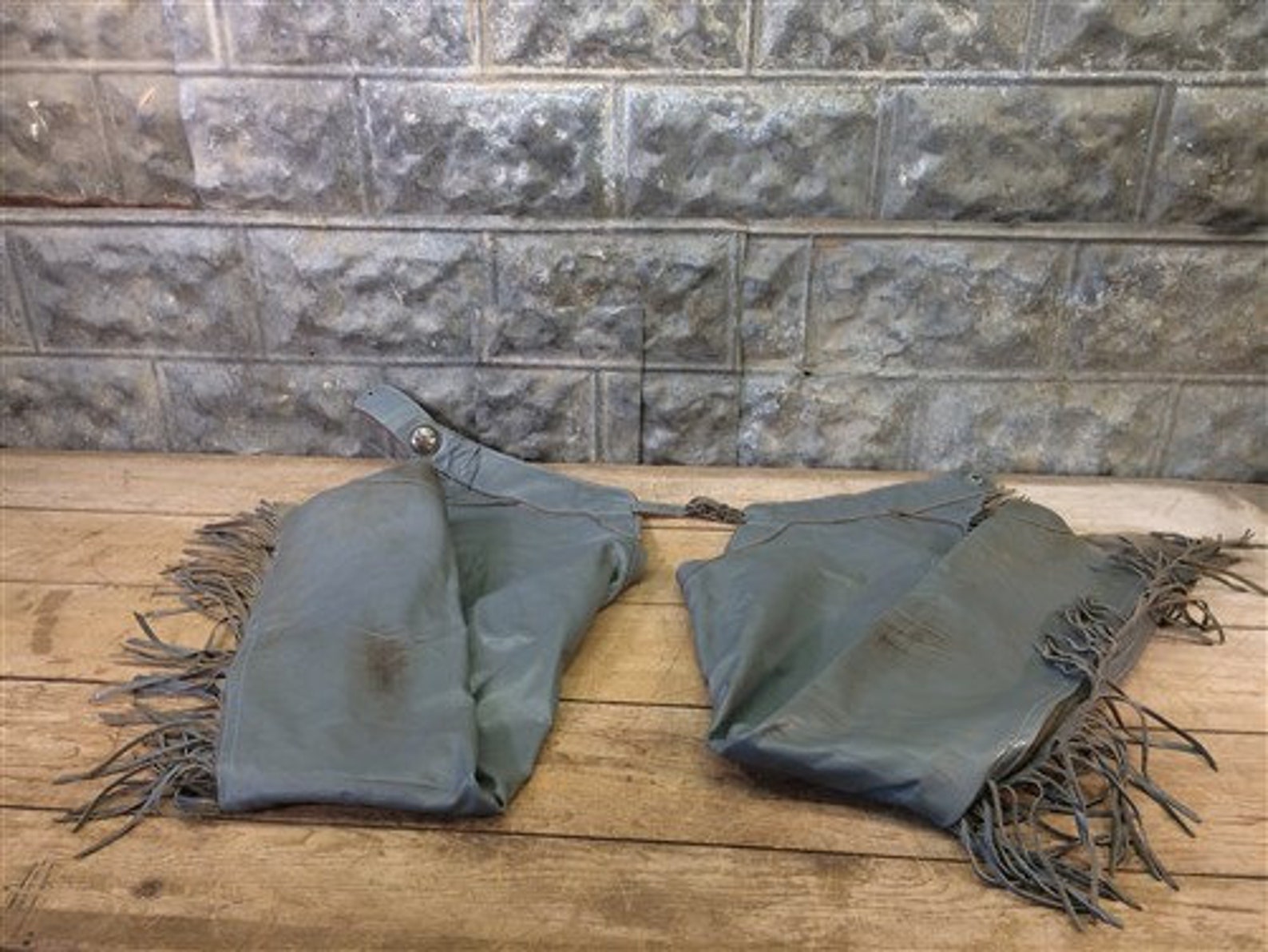 Gray Leather Fringed Chaps Cowboy Western Concho Rodeo - Etsy