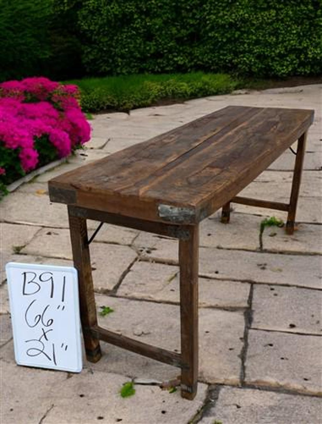 Rustic Folding Table (66x21) Dining Room Table Kitchen Island Sofa ...