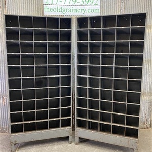 2 Hardware Store Cabinets, Cubbyhole, Railroad Post Office Mail Sorter ...